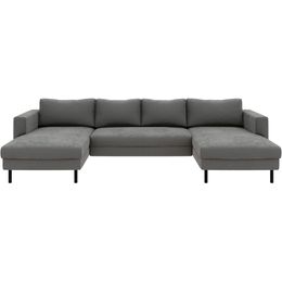 Wohnlandschaft Trendmanufaktur, B:305cm H:81cm T:161cmanthrazit, Sofas, "Amazing II, wahlw. mit Schlaffunktion & Bettkasten, Fu&szlig; schwarz", Sofa in
