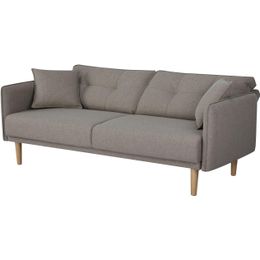 Schlafsofa Home Affairetaupe, Sofas, "SORENITY, 196 cm, 3-Sitzer, verstellbare R&uuml;ckenlehne", verstellbarer R&uuml;ckenlehne, Klappmechanismus, Webstoff