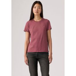 Levi's T-Shirt LEVI'S "TEE Minilogo", Damen, Gr. M (38), crushed berry cotton, Jersey, Obermaterial: 100% Baumwolle, figurbetont h&uuml;ftlang, Rundhals, gerader Abschluss, Shirts T-Shirt, mit kleiner Logostickerei