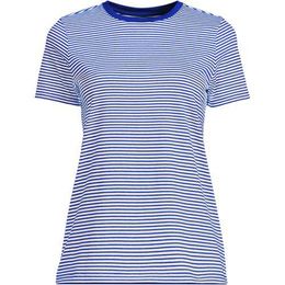 LANDS' END Supima Kurzarm-Shirt mit rundem Ausschnitt, Damen,  Blau, Baumwolle, by Lands' End