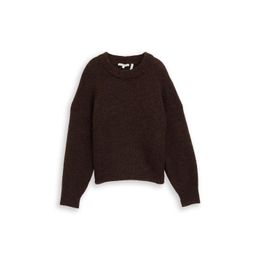 Tom Tailor Denim Damen Oversize Strickpullover, braun, Meliert, Gr. XL