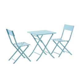 MwH Bistro-Set Lido Stahl Blau 3-tlg.