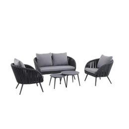 MwH Lounge-Set Cordo Alu mattgrau 5-tlg. inkl. Kissen