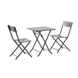 MwH Bistro-Set Lido Stahl Eisengrau 3-tlg.