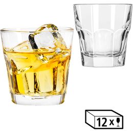 Gl&auml;ser-Set Libbey "Rocks Glas -GIBRALTAR- 207 ml, &Oslash;: 8,5 cm, H: 8,5 cm, 12er Set", transparent, H:8,5cm &Oslash;:8,5cm, Glas, Trinkgef&auml;&szlig;e, hochwertig verarbeitet, im modernen Design