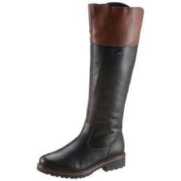 Stiefel Remonte, Damen, Gr. 37, Normalschaft, braun (schwarz, braun), Leder, Lederimitat, Schuhe Stiefel, mit Tex-Ausstattung