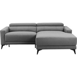 Ecksofa OTTO HOME, B:213cm H:70cm T:163cmanthrazit, Webstoff 100% Polyester, Sofas, "LEWII", Elektrische Variante mit USB A/C. Federkern, Webstoff