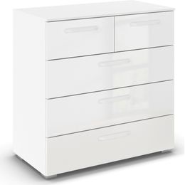 Schubkastenkommode Rauch "Sideboard Schubladenkommode OTELI mit Dekor- und Hochglanzfront", alpinwei&szlig;, hochglanz wei&szlig;, B:80cm H:81cm T:42cm, Holzwerkstoff, Sideboards, mit 5 ger&auml;umigen Schubladen f&uuml;r viel Stauraum MADE IN GERMANY