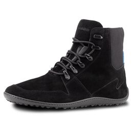 Barfu&szlig;schuh Leguano "VELORD", Gr. 40, schwarz, Leder, Schuhe Barfu&szlig;schuh, Schn&uuml;rboots, Herbstschuh, Flats mit Haken im Bergsteiger-Look