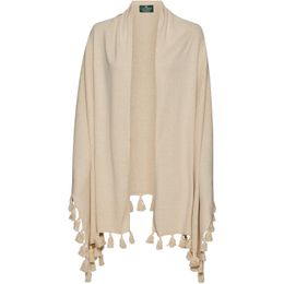 Luise Steiner Poncho mit Bommeln Creme