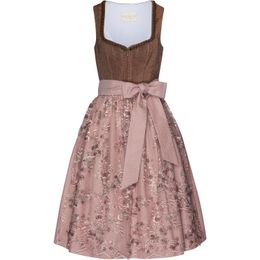 Kr&uuml;ger Kr&uuml;ger Collection Midi-Dirndl braun-rose (Gr&ouml;&szlig;e: 40)