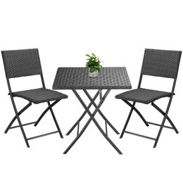 Casaria Polyrattan Gartensitzgruppe 3-tlg Schwarz