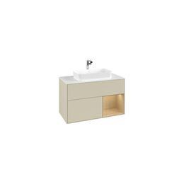 Villeroy & Boch V&B Waschtischunterschrank Abdeckplatte wh. m Finion 100x60,3cm, Reg re Oa ven, si Gr m Lac ; Villeroy & Boch (F251PCHJ)