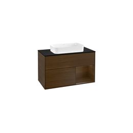 Villeroy & Boch V&B Waschtischunterschrank Abdeckplatte bla m Finion 100x60,3cm, Reg re wal ven, wal veneer ; Villeroy & Boch (F252GNGN)