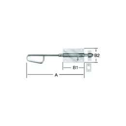 Vormann Bolzen-Stangenriegel STA blau verz.L.400mm B.100mm Bolzen-D. 16mm (000111400Z)