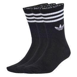 adidas originals Socken '3-Stripes Crew 3 Pairs' Damen Gr&ouml;&szlig;e 31/33 schwarz / wei&szlig;