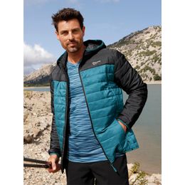 Catamaran Sports Herren Steppjacke mit fester Kapuze, schwarz-aquapetrol, Gr&ouml;&szlig;e 50