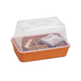 Mini-Gew&auml;chshaus-Set 'S' Terracotta 29 x 19 x 19,5 cm mit Deckel