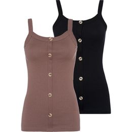 Lascana Stricktop Damen Gr&ouml;&szlig;e XL taupe / schwarz