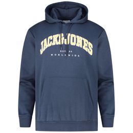 Jack & Jones Gro&szlig;e Gr&ouml;&szlig;en Jack&Jones Hoodie mit Label-Print Farbe blau Gr&ouml;&szlig;e: 6XL