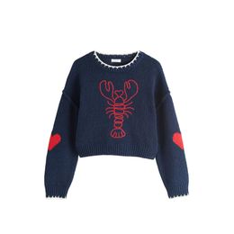 next Pullover M&auml;dchen Gr&ouml;&szlig;e 104 navy / rot / wei&szlig;