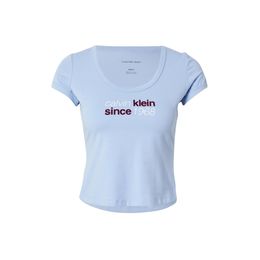 Calvin Klein Jeans T-Shirt Damen Gr&ouml;&szlig;e XL hellblau / weinrot / wei&szlig;