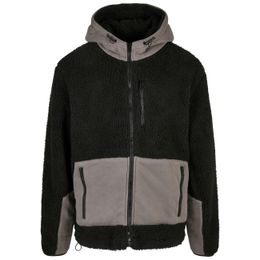 Urban Classics Damen Winterjacke "Urban Classics Herren Hooded Sherpa Jacket"schwarz, asphalt, Gr. L, unifarben, 100% Polyester, Jacken