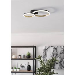 Eglo Deckenleuchte "Calliera Deckenlampe, Metall und Kunststoff, B&uuml;rolampe Decke, Lampe", 1, H: 8cm, 1 Stk.schwarz, Wohnzimmer, Leuchten,