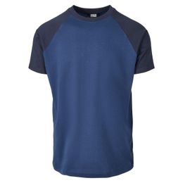 Urban Classics Damen T-Shirt "Urban Classics Herren Raglan Contrast Tee"dunkelblau, midnightnavy, Gr. 5XL, mehrfarbig, 100% Baumwolle, Shirts