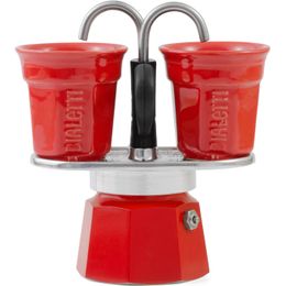Bialetti Espressokocher "Mini Express", 0,09 l, 2, rot, Kaffeemaschinen, (1 Espressokocher Mini Express + 2 Espressobecher, 90 ml)