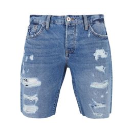 2Y STUDIOS Herren Bequeme Jeans "2Y Studios Herren 2Y Destroyed Denim Shorts"blau, Gr. 30, unifarben, 97% Baumwolle, 3% Elasthan, Jeans