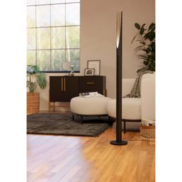 Eglo Stehlampe "Barbotto Stehlampe, Stahl und Holz, Wohnzimmerlampe, Standleuchte", 1, &Oslash; 6cm H: 136,5cm, 1 Stk.schwarz, Wohnzimmer, Leuchten,