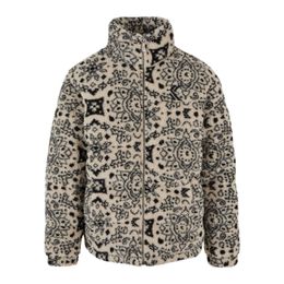 Karl Kani Damen Allwetterjacke "Karl Kani Damen KM233-024-1 KK Og Paisley Teddy Puffer Jacket"sanftes wei&szlig;, schwarz, Gr. M, Paisley, 100% Polyester,