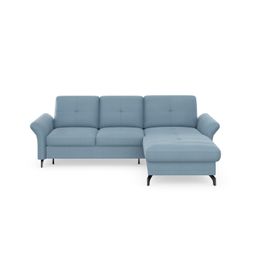 Ecksofa Home Affaire, B:258cm H:91cm T:165cm, blau, 98% Polyester 2% Polyamid, Wohnzimmer, Sofas, "Calando L-Form", wahlweise mit Bettfunktion,