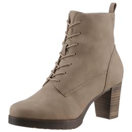 Tamaris Damen Schn&uuml;rstiefelette, Gr. 36, grau, Nubuklederimitat, unifarben, used, Schuhe, Trichterabsatz, Stiefelette, Businessmode in veganer