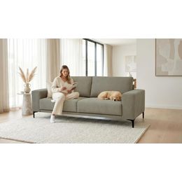 3-Sitzer OTTO HOME, B:224cm H:85cm T:88cm, gr&uuml;n, 90% PES, 10% NY, Sofas, "Xander", Breite 224 cm, Soft-Touch Chenille, schwarze Metallf&uuml;&szlig;e