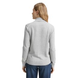 Tom Tailor Damen Rollkragenpullover, grau, Gr. XS, meliert, Obermaterial: 60% Baumwolle, 40% Viskose, Pullover, mit Rippb&uuml;ndchen