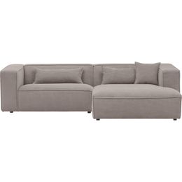 Ecksofa, B:267cm H:66cm T:167cmgreige, LeGer Home by Lena Gercke, 100% Polyester, Wohnzimmer, Sofas, "PIARA mit Kedernaht, Cord, Leinenoptik o.