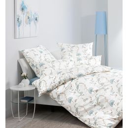 Bettw&auml;sche Janine, wei&szlig;, Interlock-Jersey, Obermaterial: 100% Baumwolle, Bettw&auml;sche, "CARMEN S 55132 09 135X200,80x80", mit Rei&szlig;verschluss