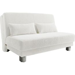 Schlafsofa Home Affaire, B:140cm H:86cm T:195cm, wei&szlig;, Jugendzimmer, Sofas, "Gina", mit einem Handgriff vom Sofa zum Bett