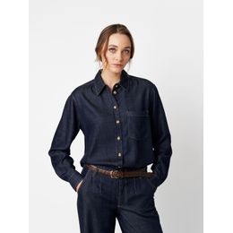 Toni Damen Hemdbluse "Clyde LA", blau, Gr. 38, unifarben, Denim/Jeans, Obermaterial: 82% Viskose, 18% Polyester, Blusen, mit Brusttasche
