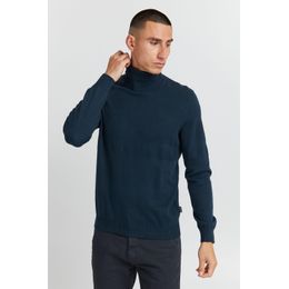 Blend Herren Rollkragenpullover "BHPullover", blau, Gr. L, unifarben, Feinstrick, 100% Baumwolle, Pullover, Feinstrick Pullover mit Rollkragen