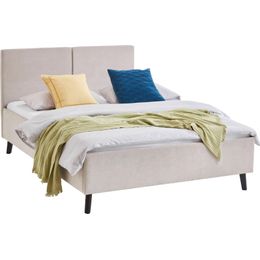 Meise M&ouml;bel Polsterbett MEISE.M&Ouml;BEL "Piano, in verschiedene Farben und Breiten erh&auml;ltlich", beige, B:146cm H:102cm L:211cm, Betten, Polsterbett, wahlweise mit schwarzem oder eichefarbigem Holzfu&szlig;