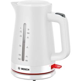 Bosch Wasserkocher "MyMoment TWK3M121", B:22,8cm H:26,1cm T:15,9cm, wei&szlig;, Wasserkocher, Abschaltautomatik, Tassenanzeige, beidseitige