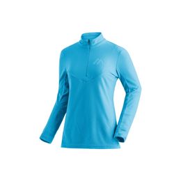 Maier Sports Damen Fleecepullover "Denise HZ W"hellt&uuml;rkis, Gr. 38, 100% Polyester, Sweatshirts, Damen Midlayer, pflegeleichtes Half-Zip Fleece