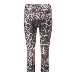 Madeleine Mode MADELEINE Damen Leggings "Tights Verk&uuml;rzte Tights mit Leo-Print", grau, Gr. 46, Obermaterial: 92% Polyester PES. 8% Elasthan EL., Hosen