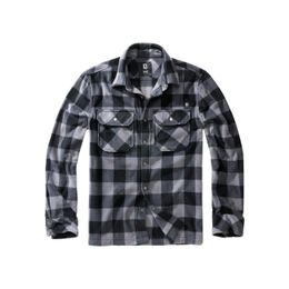 Brandit Damen Langarmhemd "Brandit Herren Jeff Fleece Shirt Long Sleeve"schwarz, grau, Gr. XL, 100% Polyester, Hemden