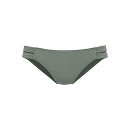 s.Oliver Damen Bikini-Hose "Spain", gr&uuml;n, Gr. 32, unifarben, Microfaser, Microfaser, Badehosen, mit Seitenb&auml;ndern