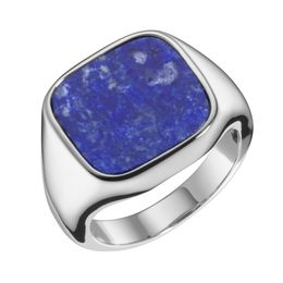 Herren Silberring "Siegelring mit Lapis, Silber 925", 66, Silber 925 (Sterlingsilber)blau, Giorgio Martello MILANO, Silber 925 (Sterlingsilber),