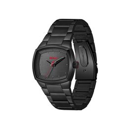 Hugo Herren Quarzuhr "TELLY", schwarz, Armbanduhren, Armbanduhr, Herrenuhr, Edelstahlarmband, analog
